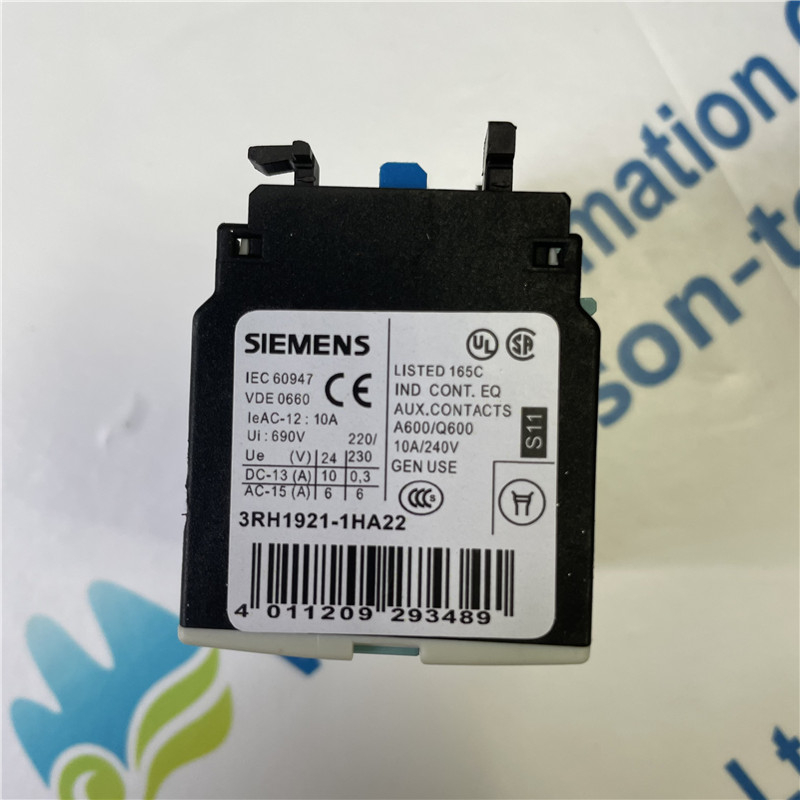 SIEMENS auxiliary contact 3RH1921-1HA22 Auxiliary switch block, 22, 2 NO + 2 NC, EN 50012, 4 ...