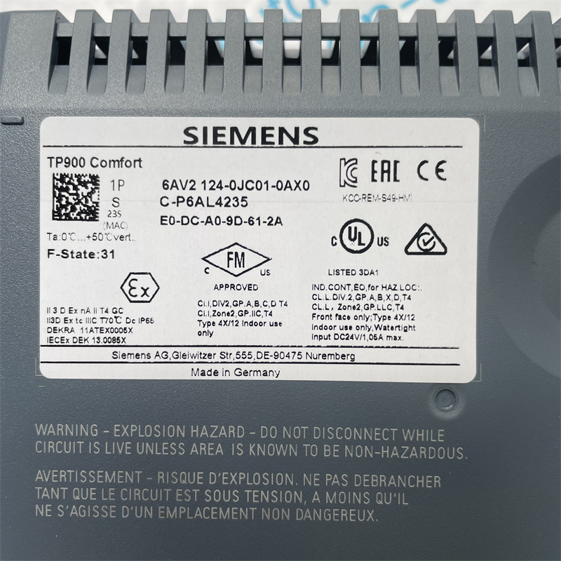 SIEMENS Smart Panel 6AV2124-0JC01-0AX0 SIMATIC HMI TP900 Comfort ...